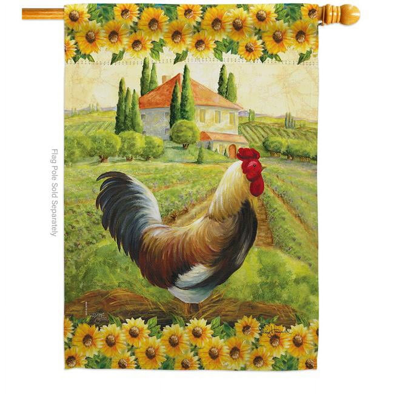 Country Rooster House Flag Animals Barnyard 28 x 40 in. Double-Sided ...