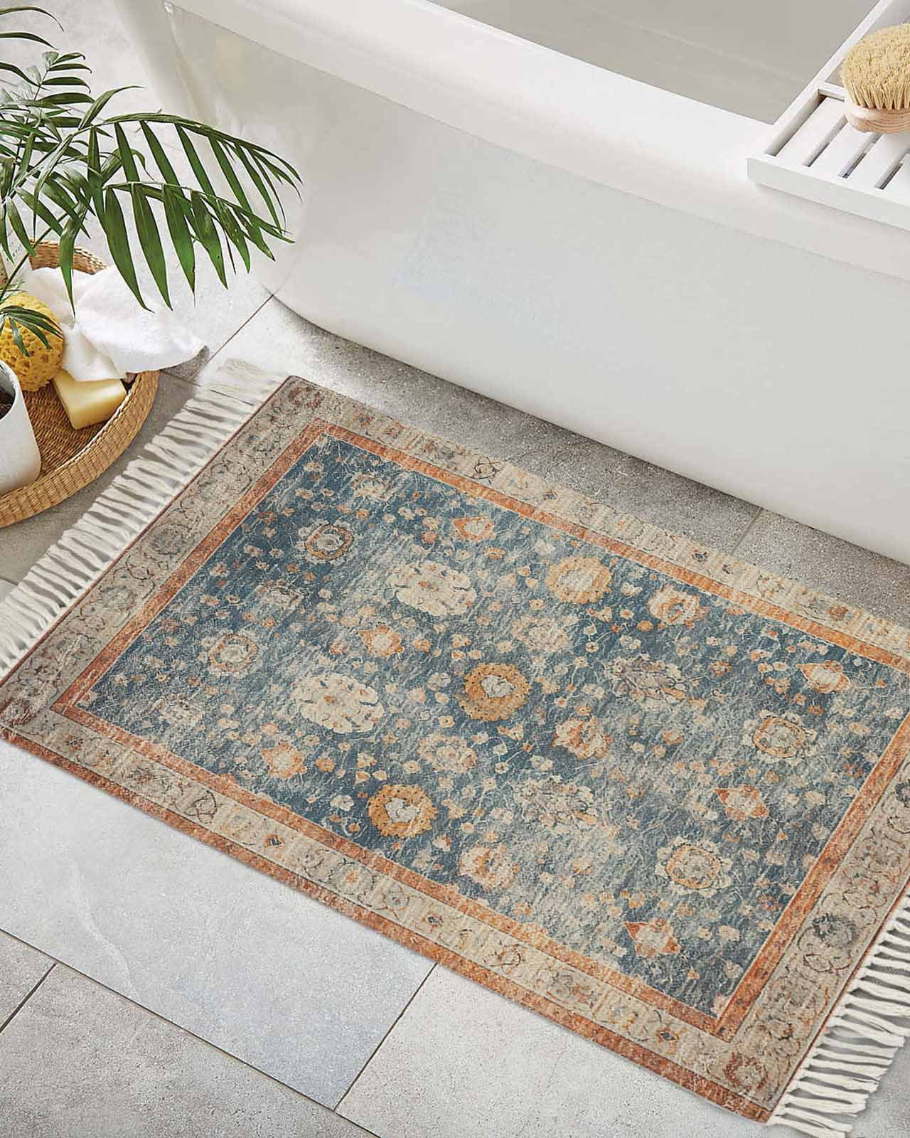 Country Rustic Art,Bath Rug 2x3ft Woven Bathroom Entryway Runner Rug ...