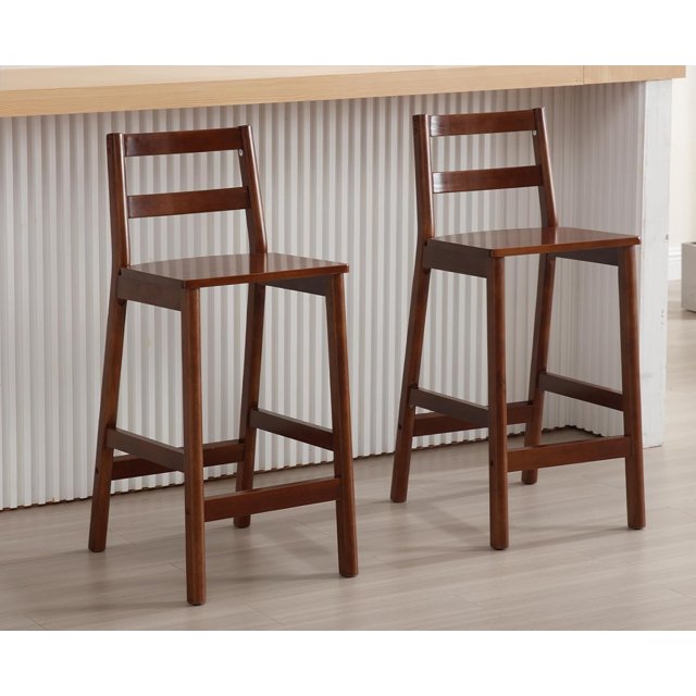 Country Rustic Bar Stools set of 2 Armless 26" Counter Stools Solid ...
