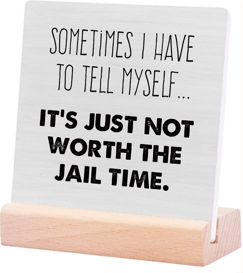 Country Sarcastic Ceramic Table Sign Plaque Decor Desk Sign Sometimes I ...