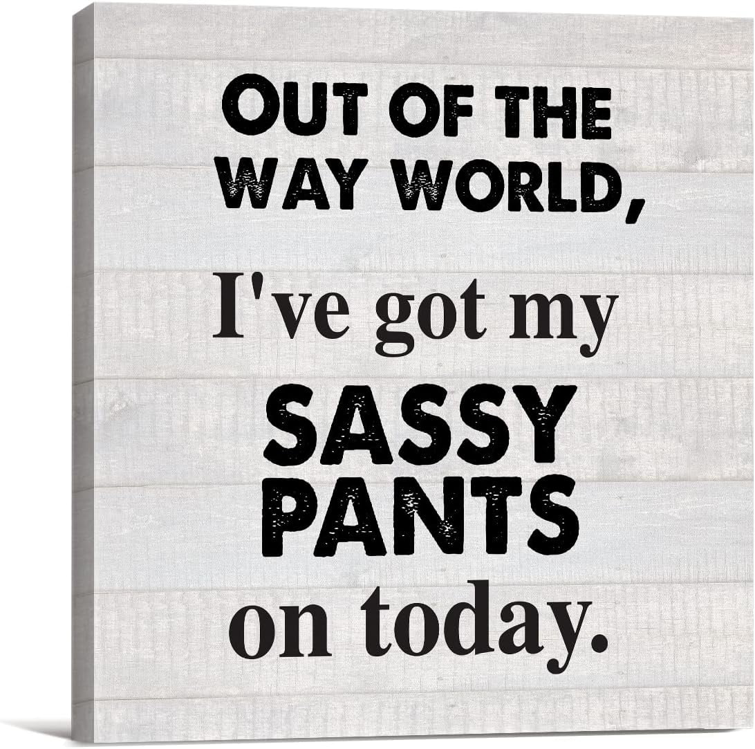 Country Sassy Pants Wood Box Sign Desk Decor Wooden Block Plaque Box ...