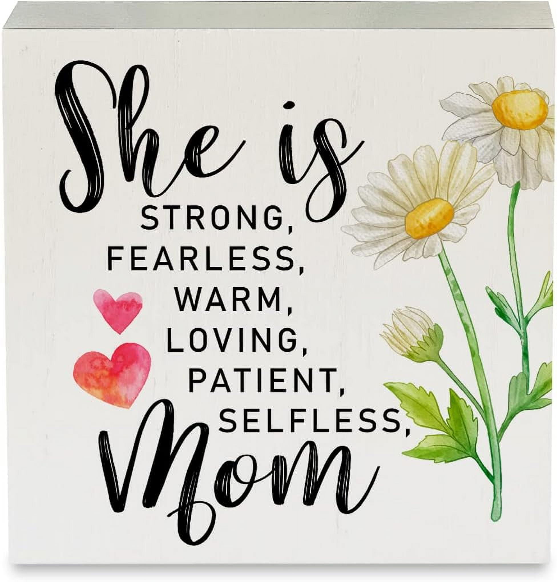 Country She is Strong Fearless Warm Mom Wood Box Sign Daisy Mother ...