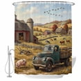 Country Shower Curtain Set - Standard 72" x 72" Washable Bathtub ...