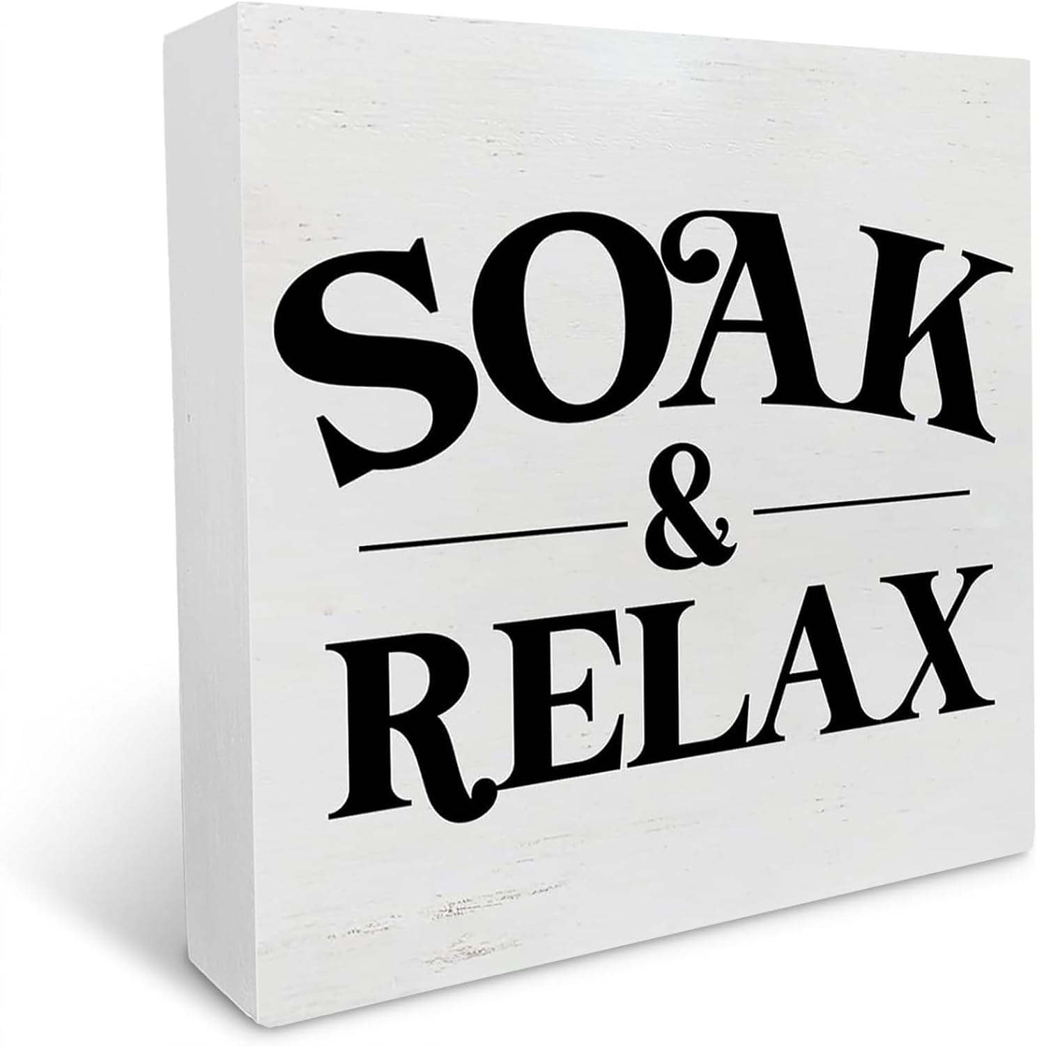 Country Soak & Relax Wood Box Sign Decor Desk Sign Bathroom Wooden Box ...