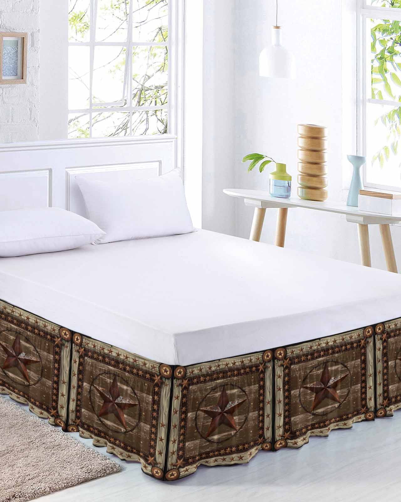 Country Star Bed Skirt King Size 16 Inch Drop, Farmhouse Texas Star ...