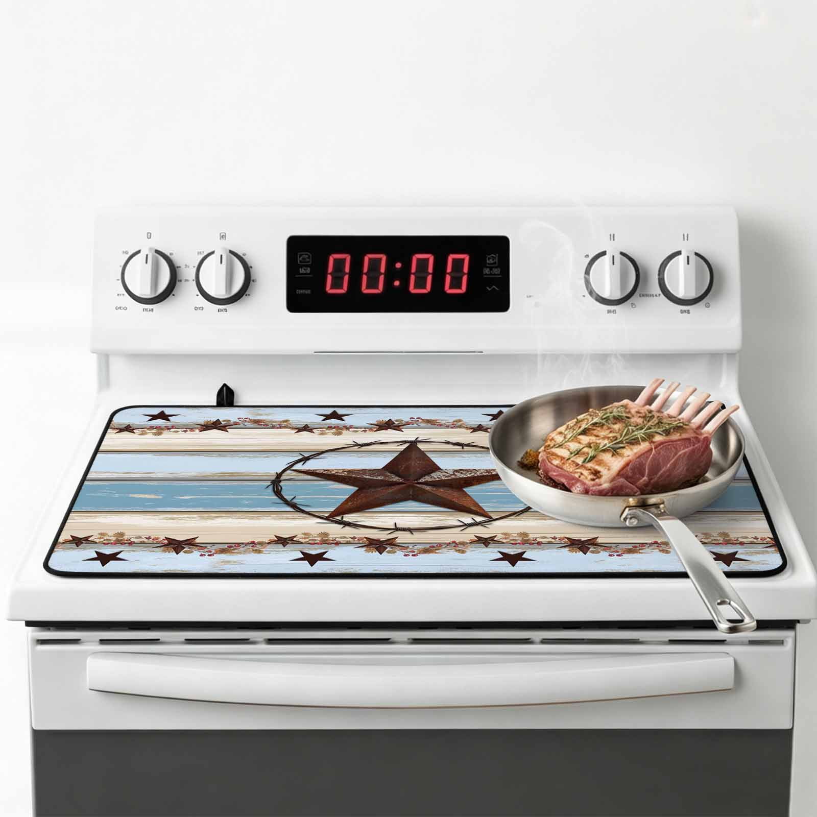 Country Star Blue Stove Top Cover for Electric Stove, Heat-proof & Non ...