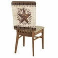 Country Star Chair Back Covers Set of 8, Rust Yellow Stars Berry Linen ...