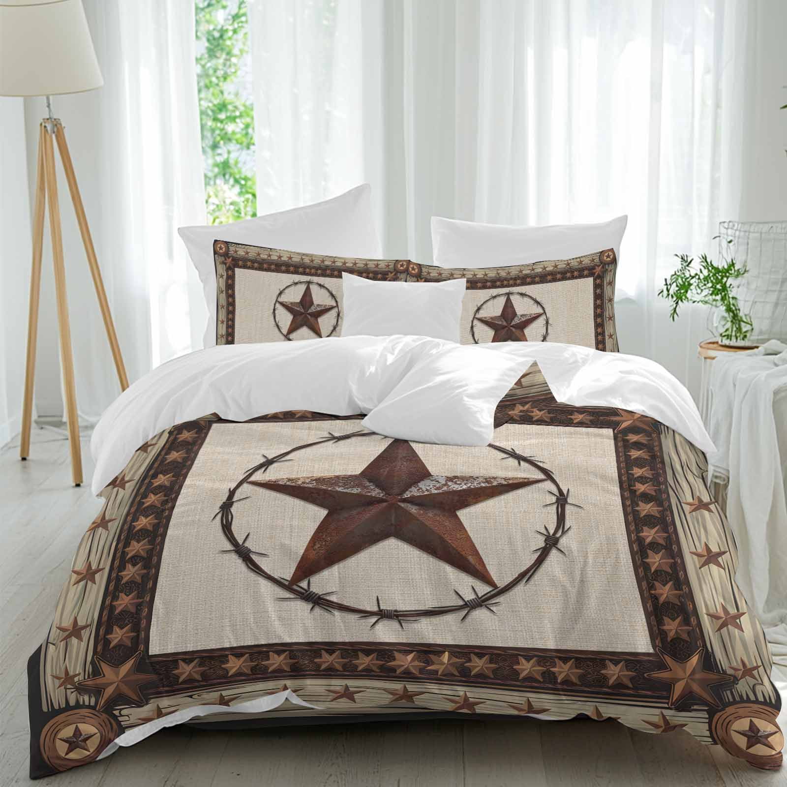 Country Star Duvet Cover Set Queen Size Farmhouse Texas Star Vintage ...