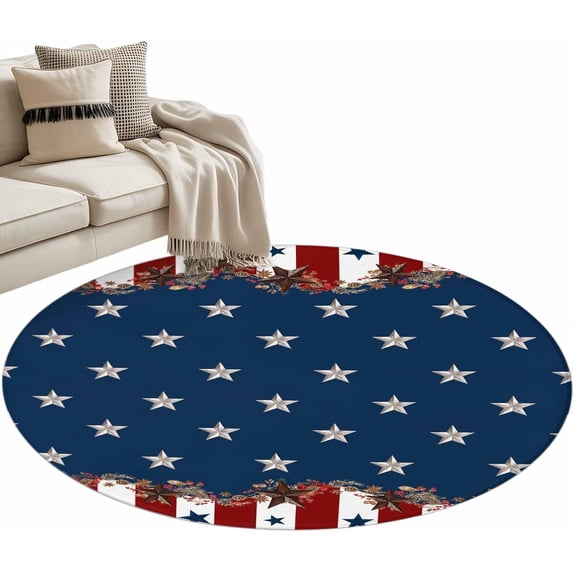 Country Star Farm 3.3 Ft Round Area Rugs for Front Door, Washable ...