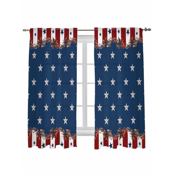 Country Star Farm Curtains 72 Inch Length,Sheer Curtains for Bedroom ...