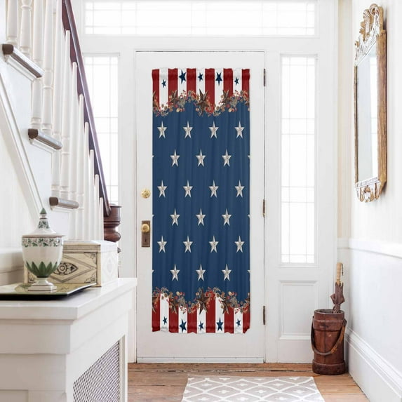 Country Star Farm Door Curtains for Door Window, French Sidelight Front ...