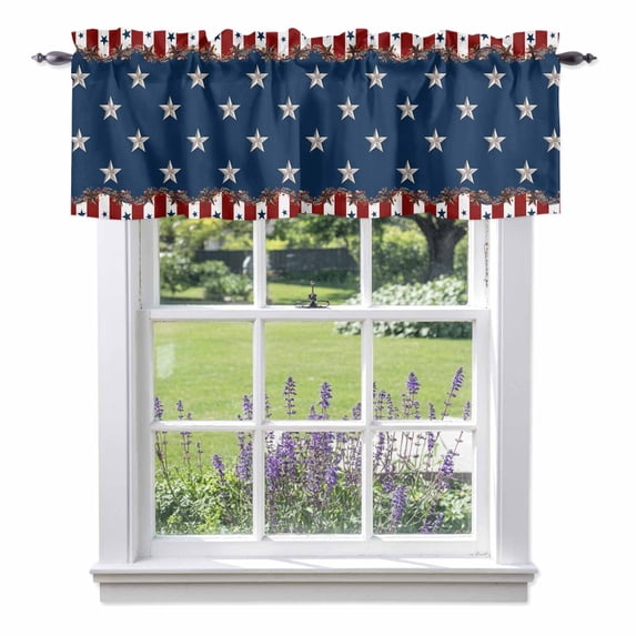 Country Star Farm Kitchen Curtain Valances for Windows Farmhouse Short ...