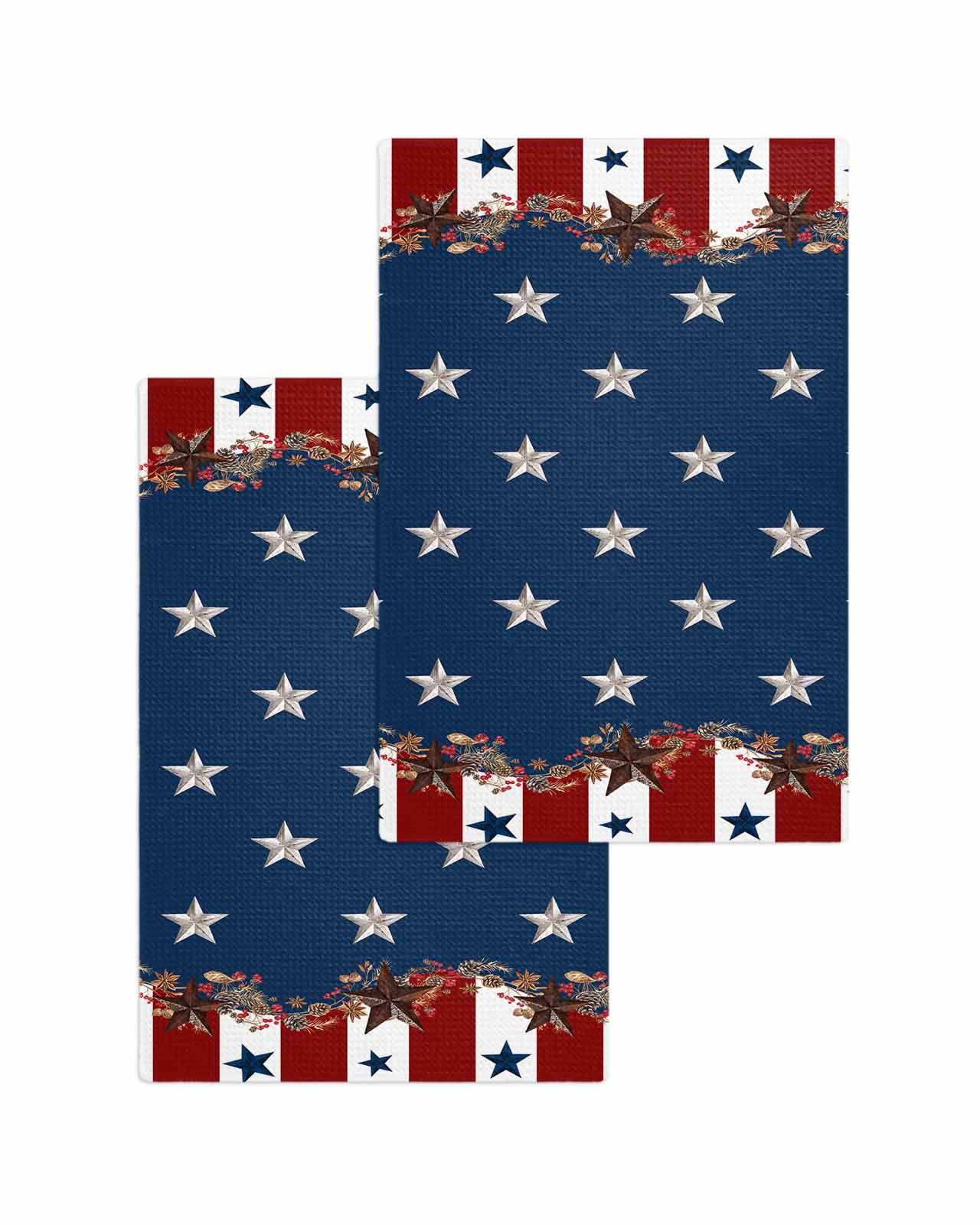 Country Star Farm Kitchen Dish Towels for Drying Dishes Set of 2, Red ...
