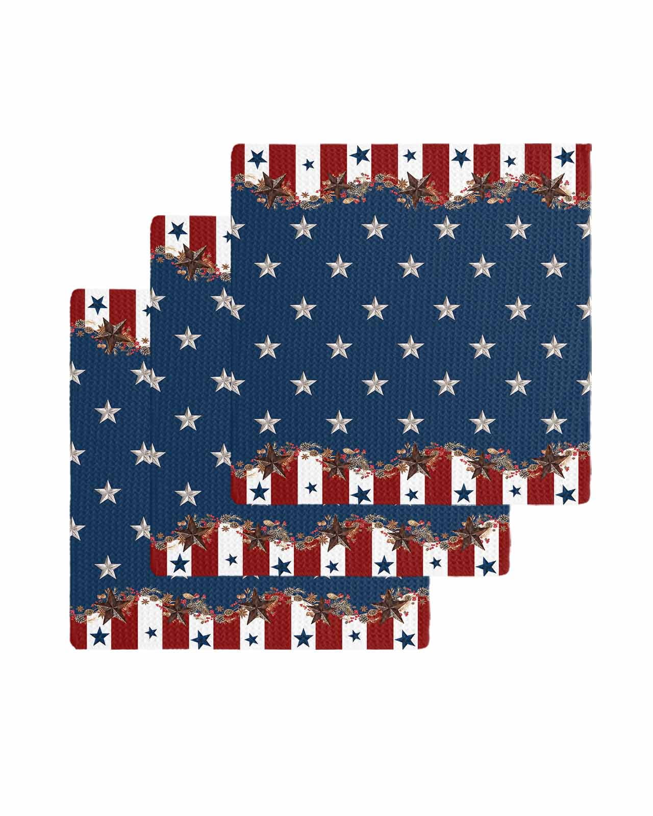 Country Star Farm Kitchen Dish Towels for Drying Dishes Set of 3, Red ...