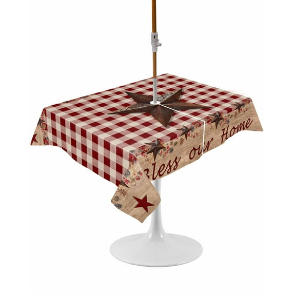 Country Star Farm Rectangle Outdoor Tablecloth, Waterproof Table Cloth ...