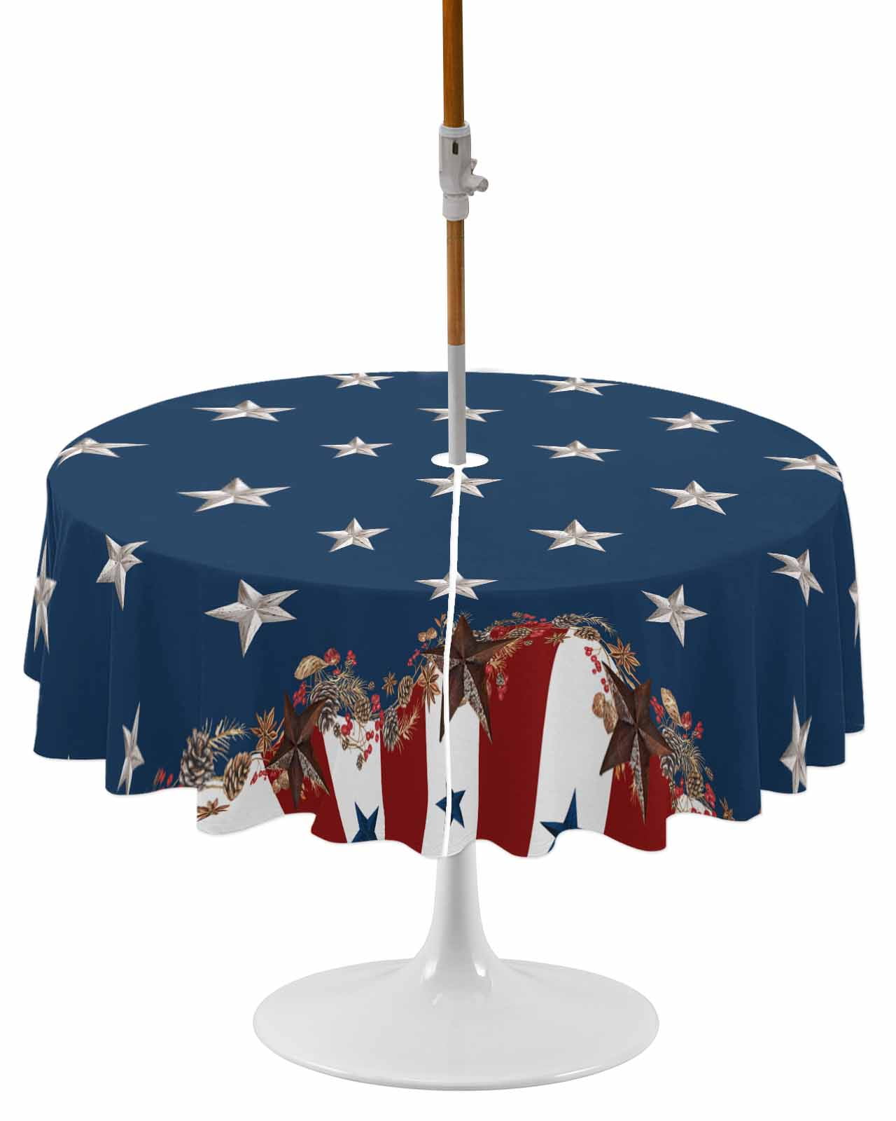 Country Star Farm Round Outdoor Tablecloth, Waterproof Table Cloth ...