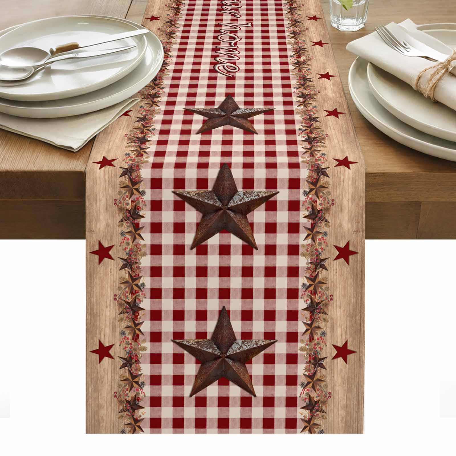 Country Star Farm Table Runner - 72 Inch Long, Kitchen Dining Table ...