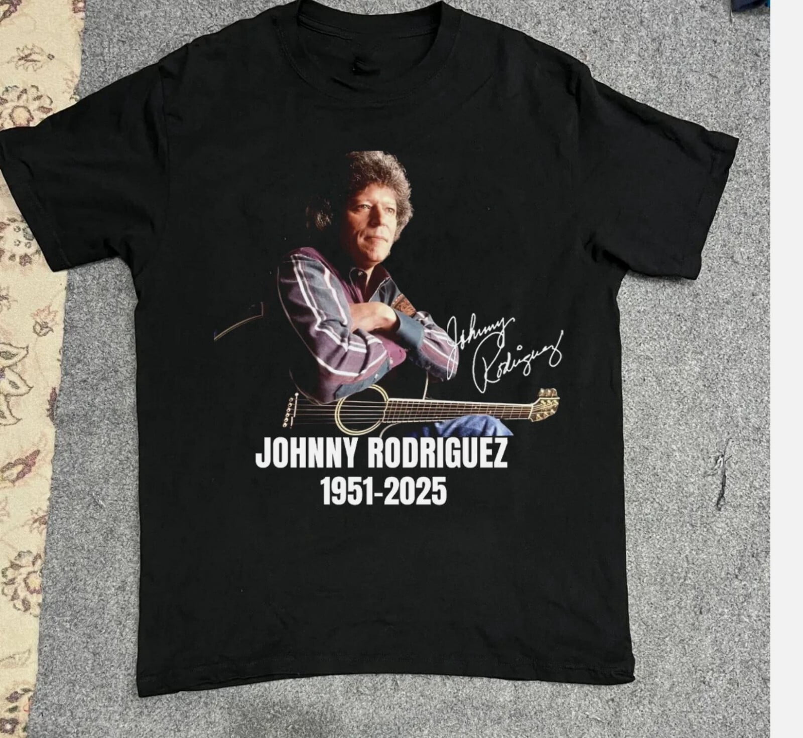 Country Star Johnny Rodriguez 1951-2025 Black All Size Tee Shirt ...