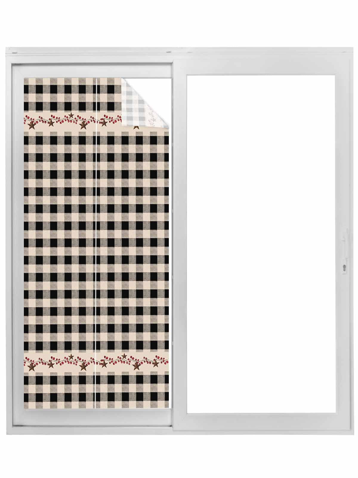 Country Star Plaid Window Privacy Film Stained Glass Window Film ...