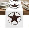 Country Star Texture Cotton Linen Table Runner Western Farm Traditional ...
