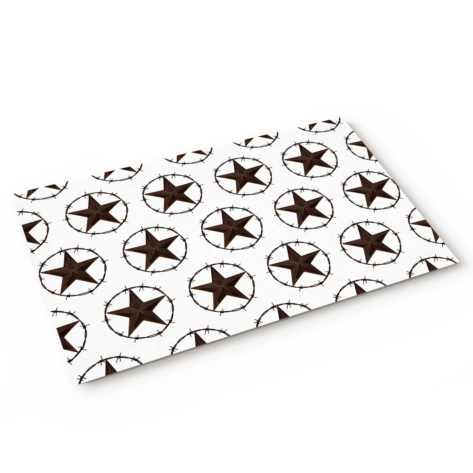 Country Star Texture Door Mat Western Metal Traditional Texas Style Non ...