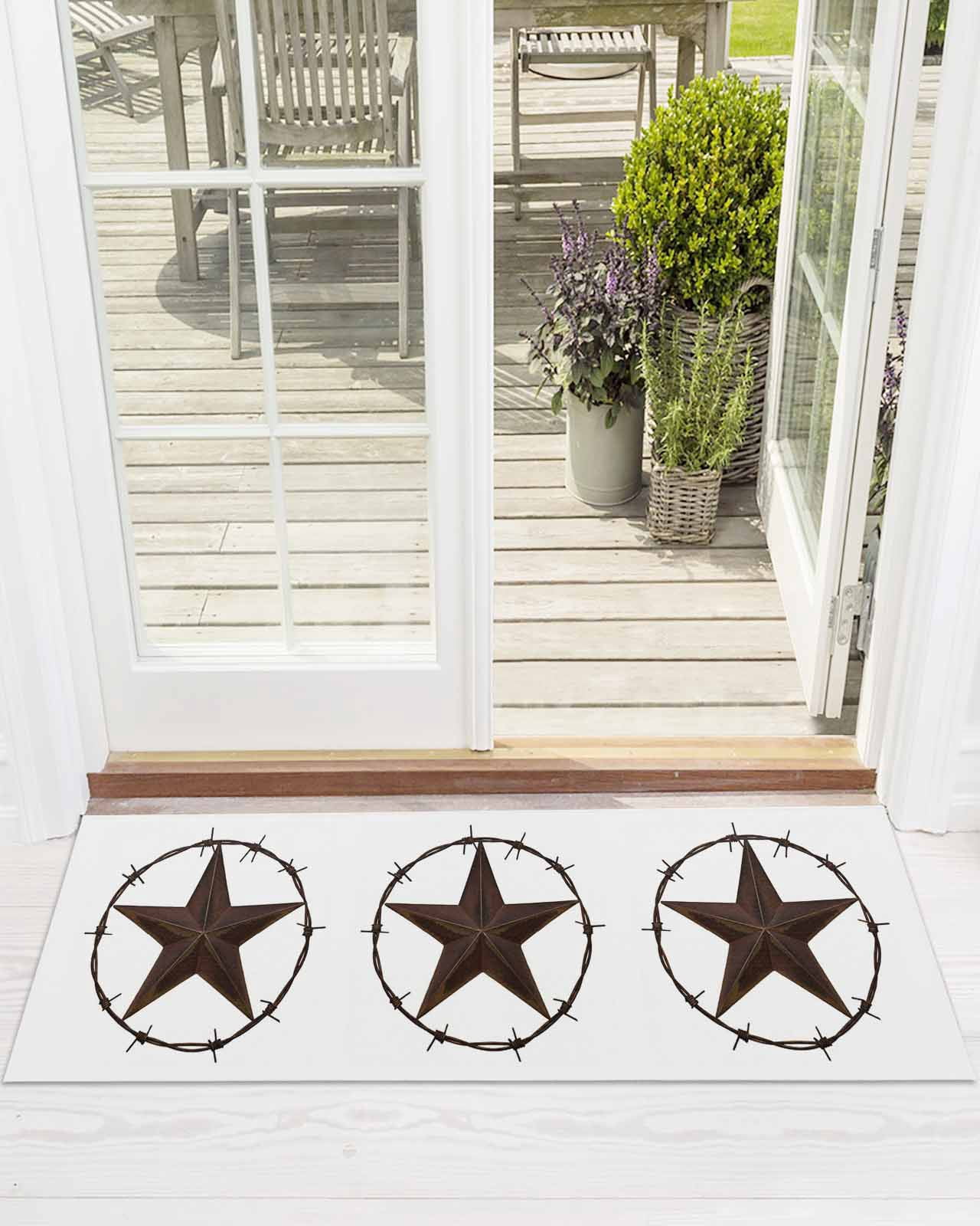 Country Star Texture Front Door Mat Western Farm Traditional Texas ...