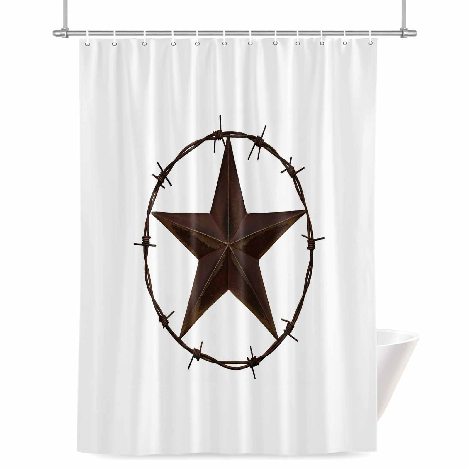 Country Star Texture Shower Curtain, 36" x 72", Western Farm ...