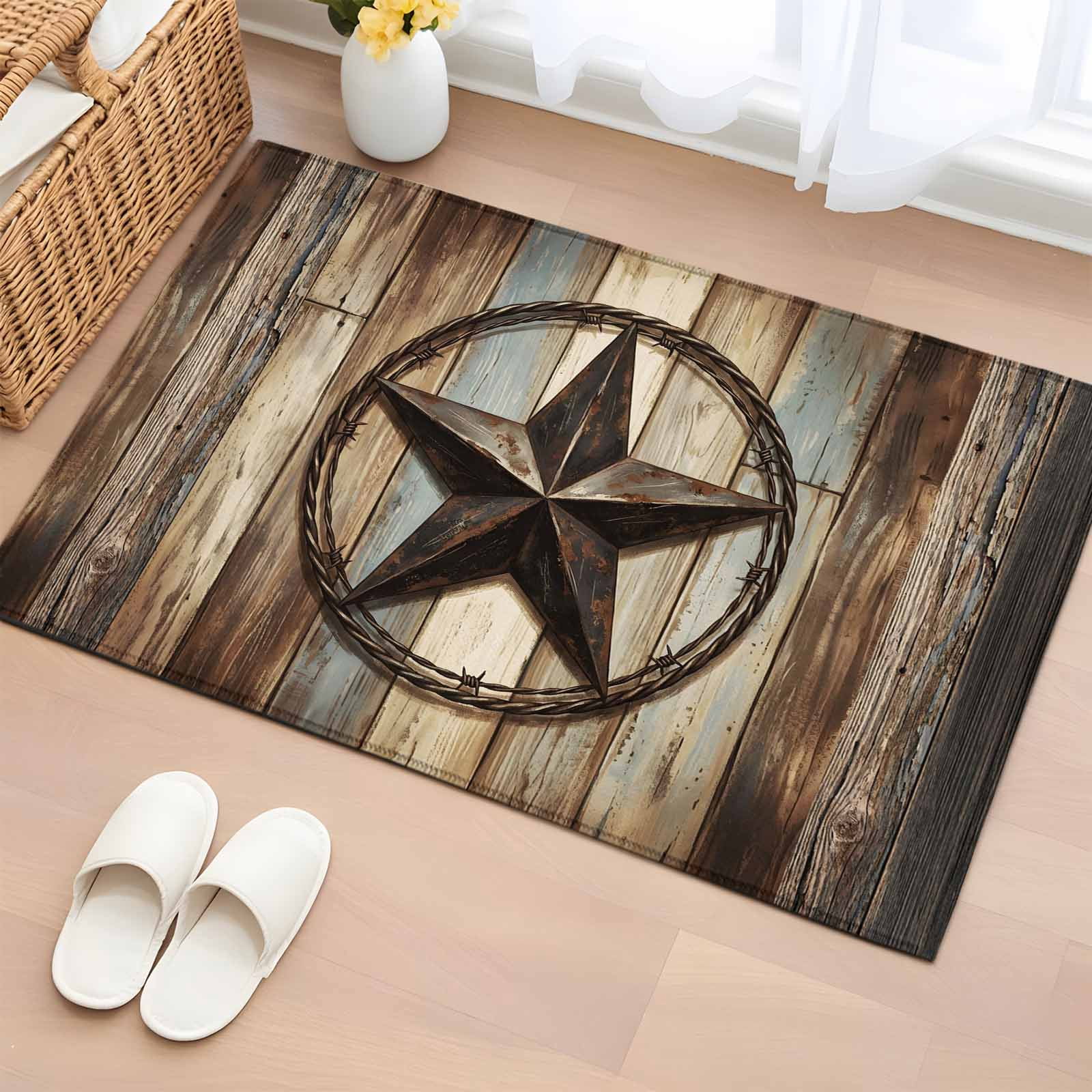 Country Star Washable Small Entryway Area Rugs 2'x3', Farmhouse Star ...