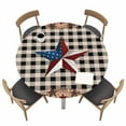 Country Stars Round Fitted Tablecloth with Elastic Edge Vintage Black ...