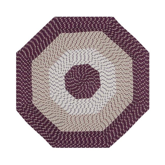 Country Stripe Collection 100% Polypropylene 48' Octagonal Braided Rug ...
