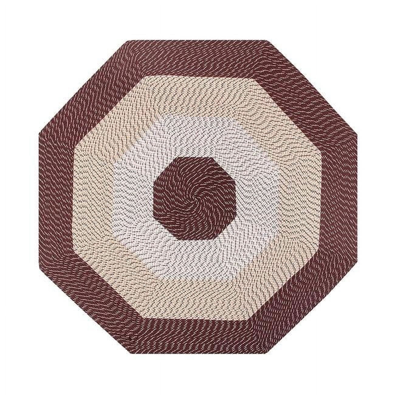 Country Stripe Collection 100% Polypropylene 72' Octagonal Braided Rug ...