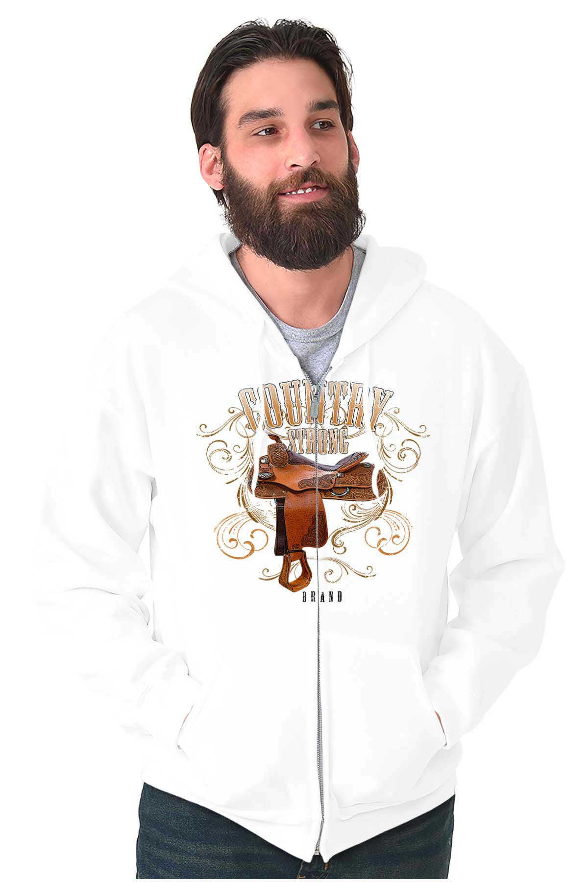 Country Strong Western Rodeo Cowgirl Unisex Plus Size Zip Hoodie Brisco ...