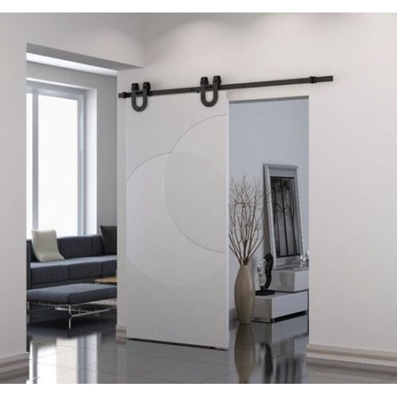 Country Style Barn Door 6" Rail Roller Horseshoe Track Hardware Kit ...