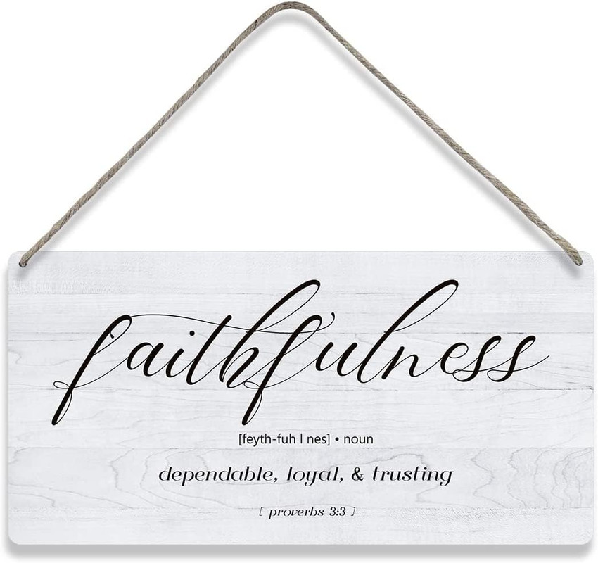 Country Style Bible Verse Wall Decor Faithfulness Scripture Wooden ...