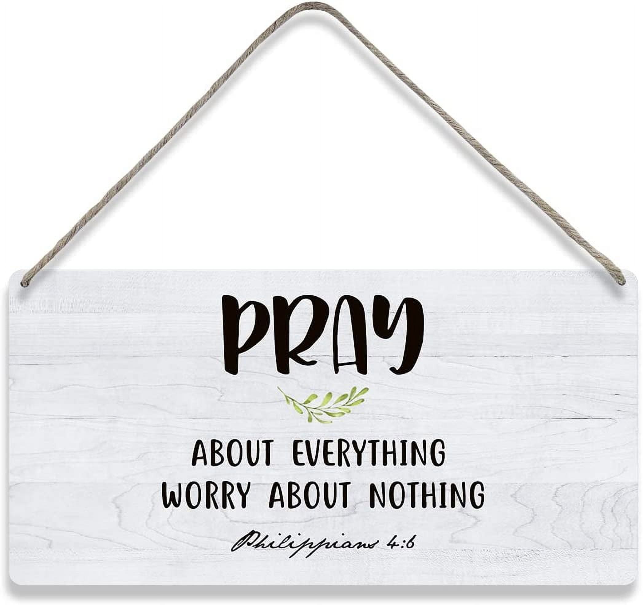 Country Style Bible Verse Wall Decor Pray About Everything Worry About ...