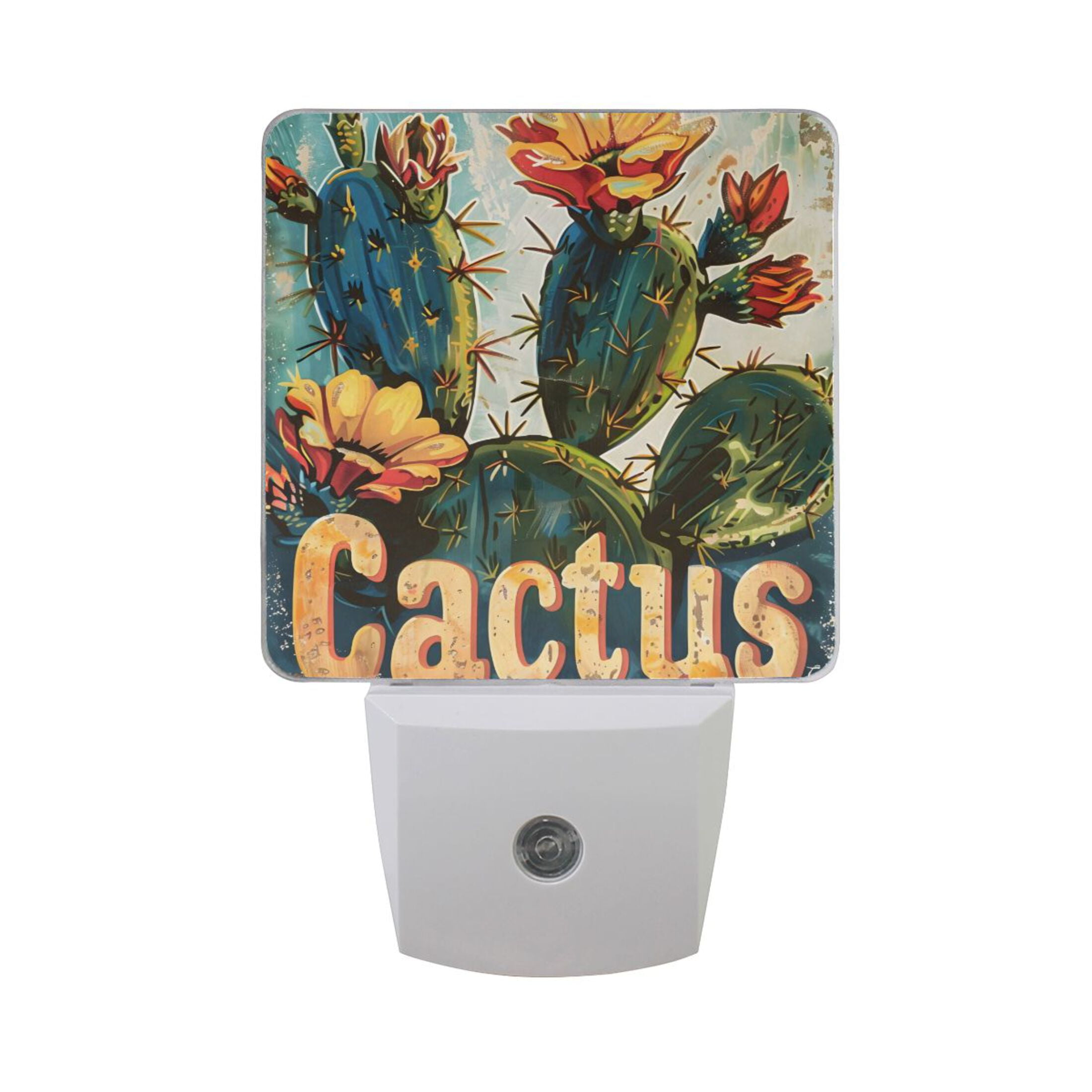 Country Style Cactus Night Light 2 Pack LED Nightlight Plug into Wall ...