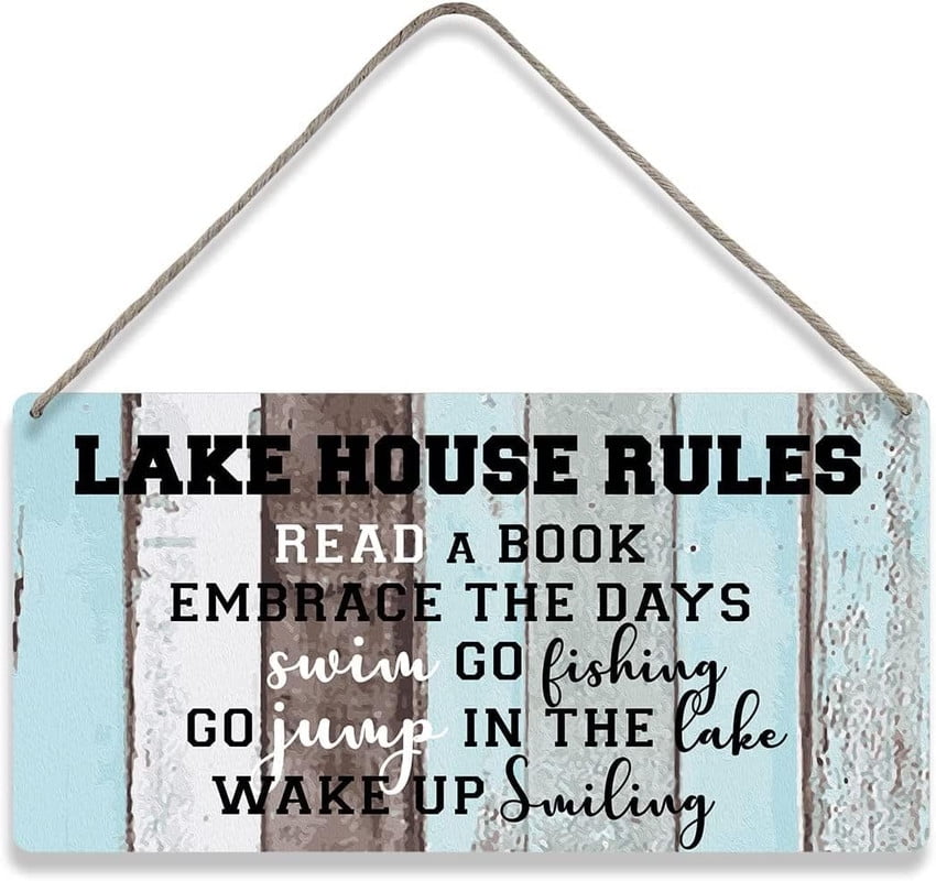 Country Style Lake House Wall Decor Lake House Rules Wooden Signs ...