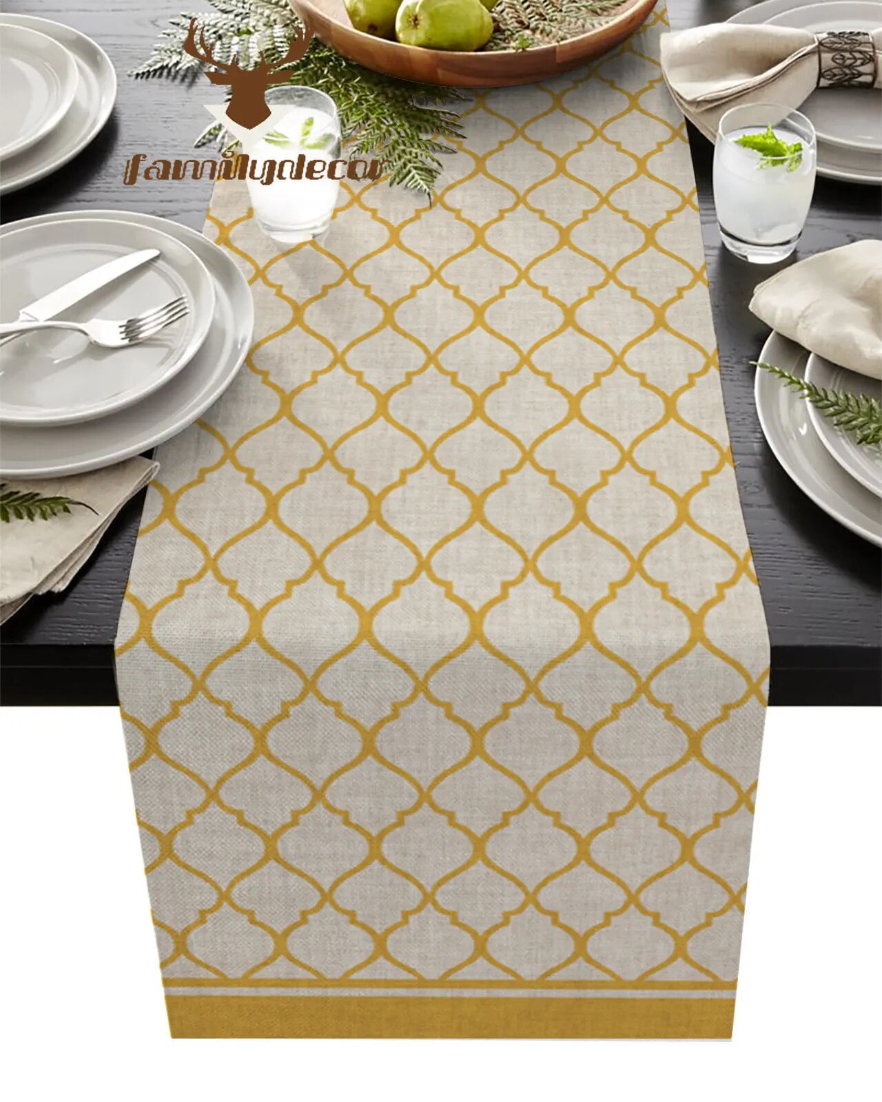 Country Style Morocco Yellow Vintage Table Runner Home Wedding Table ...