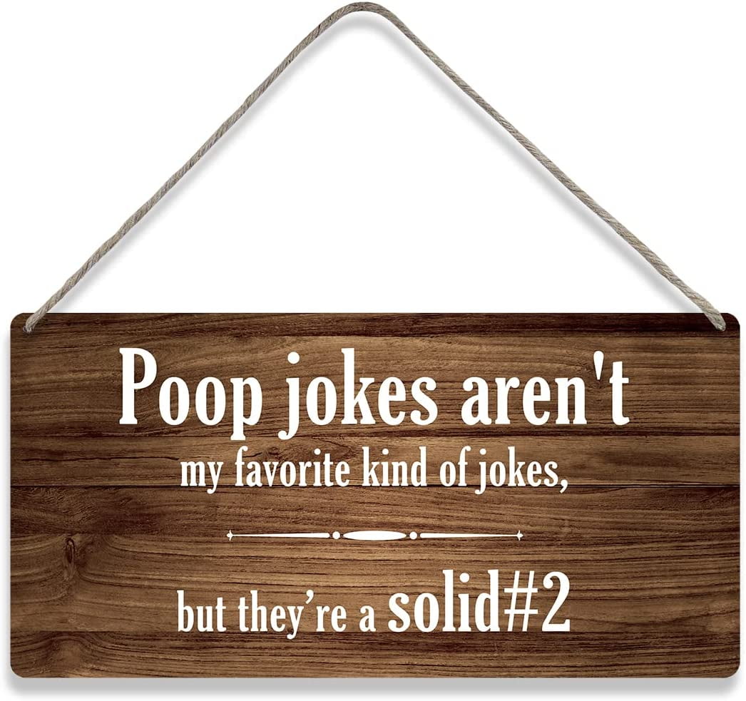 Country Style Toilet Bathroom Wall Decor Poop Joke Wooden Signs Funny ...