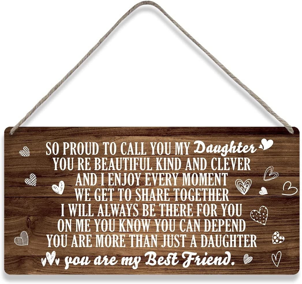 Country Style Wall Decor Proud of My Daughter Quote Wooden Signs Rustic ...