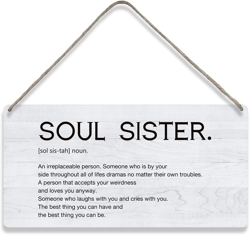 Country Style Wall Decor Sister Wooden Signs Rustic Soul Sister Hanging ...