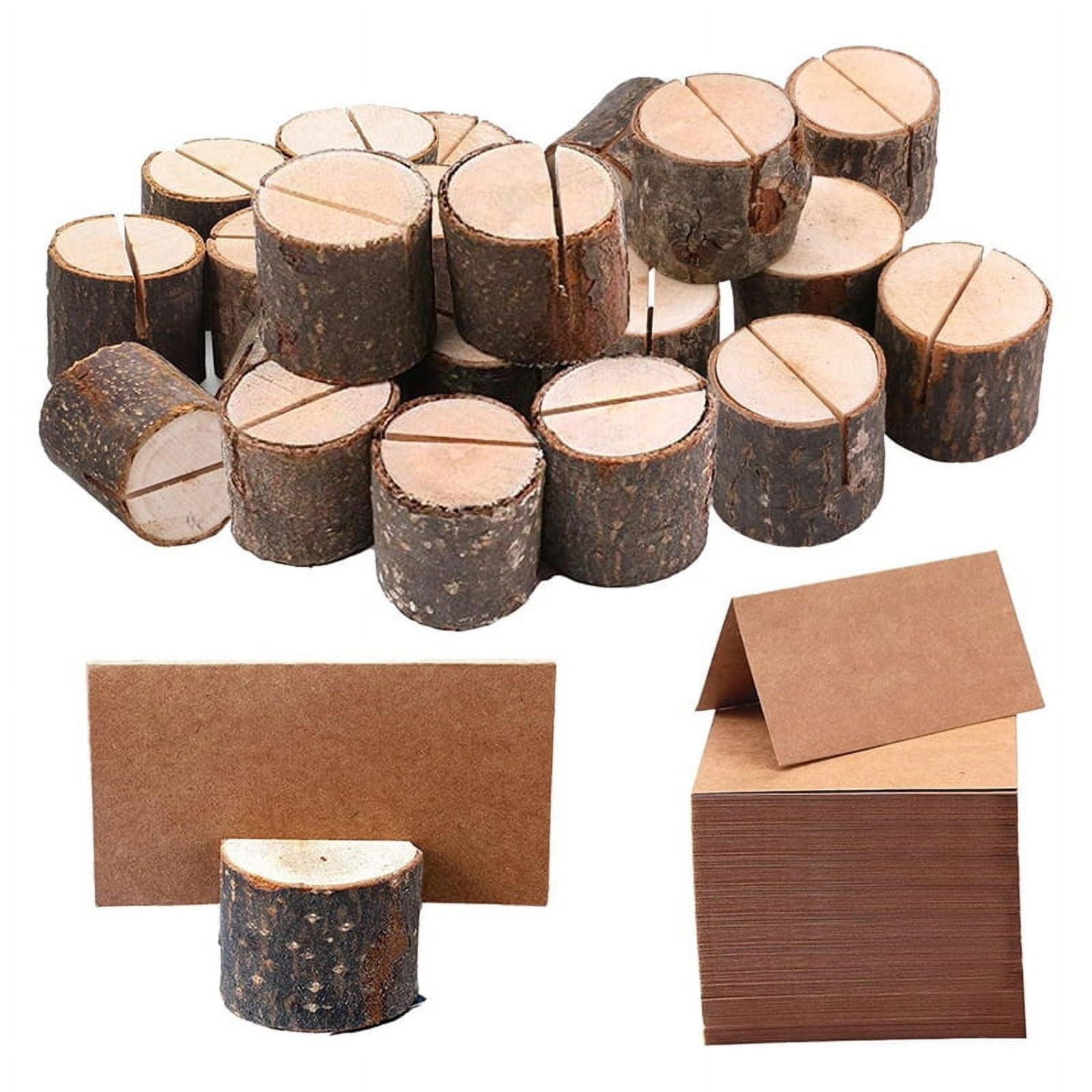 Country-Style Wooden Mat Card Rack, Kraft Paper Cards, Table Number ...