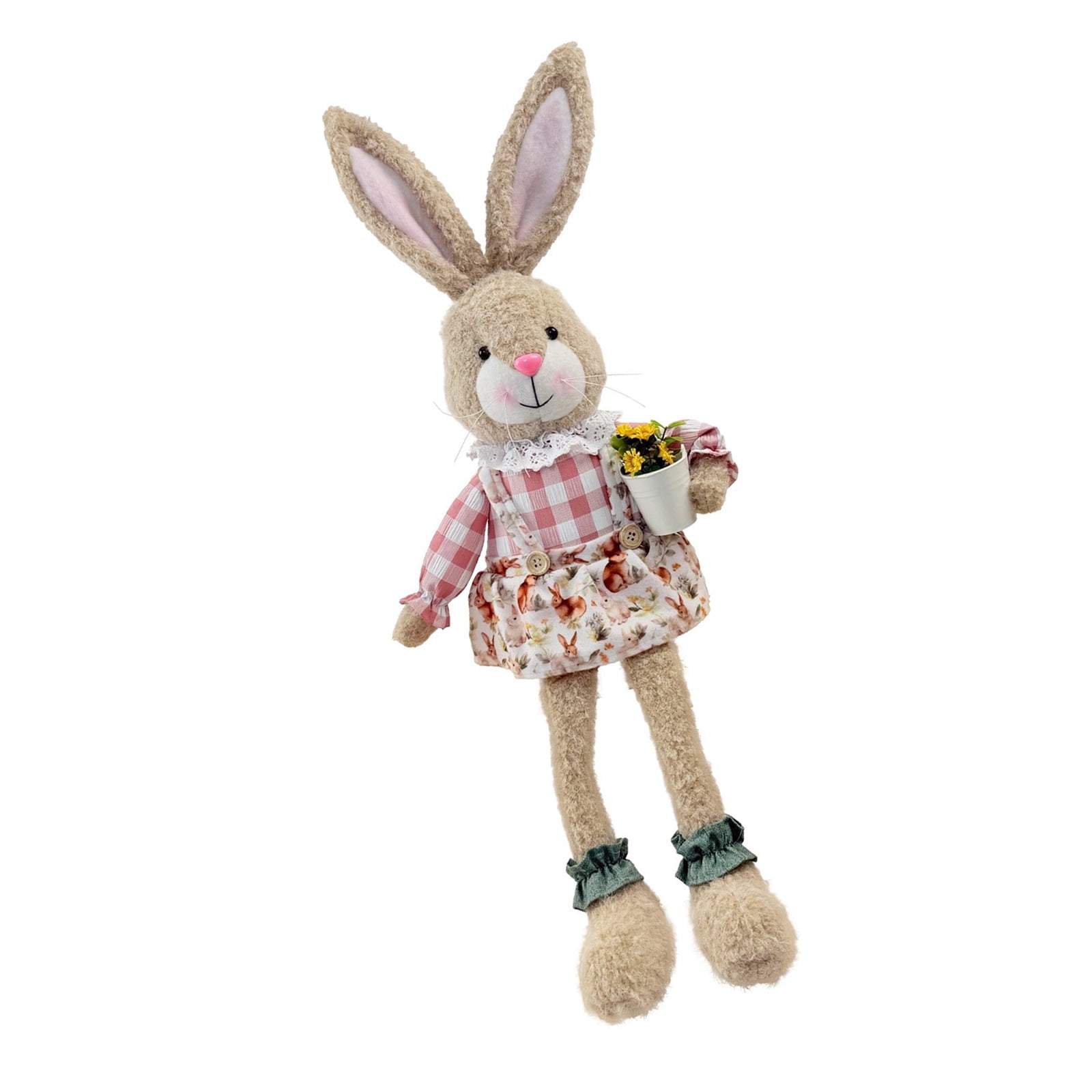 Country Styles Long Leg Sitting Easter Rabbits Plush Toy Desktop ...
