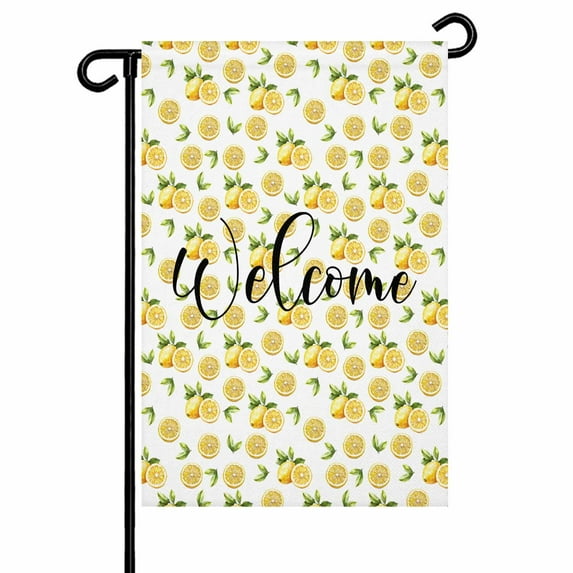 Country Summer Garden Flags for Outside Welcome Lemon Print Double ...