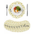 Country Summer Round Table Placemats set of 8, Welcome Lemon Print ...