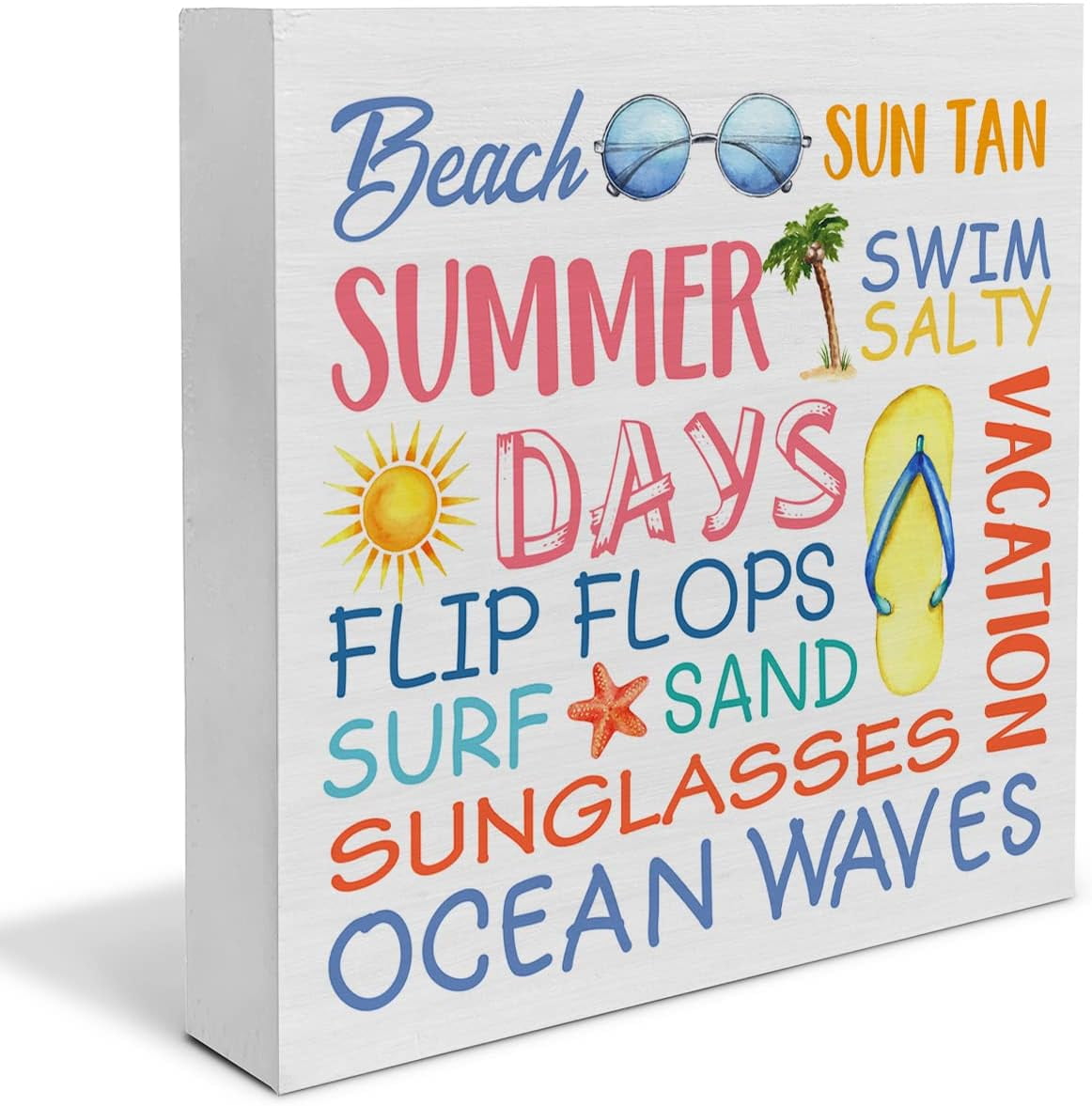 Country Summer Wood Box Sign Decor Desk Sign Summer Days Wooden Box ...
