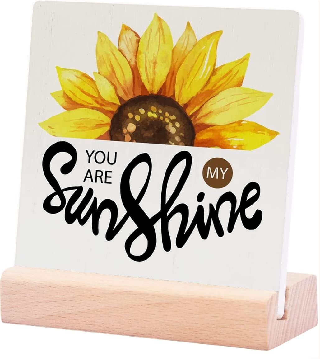 Country Sunflower Ceramic Table Sign Plaque Rustic You are My Sunshine ...
