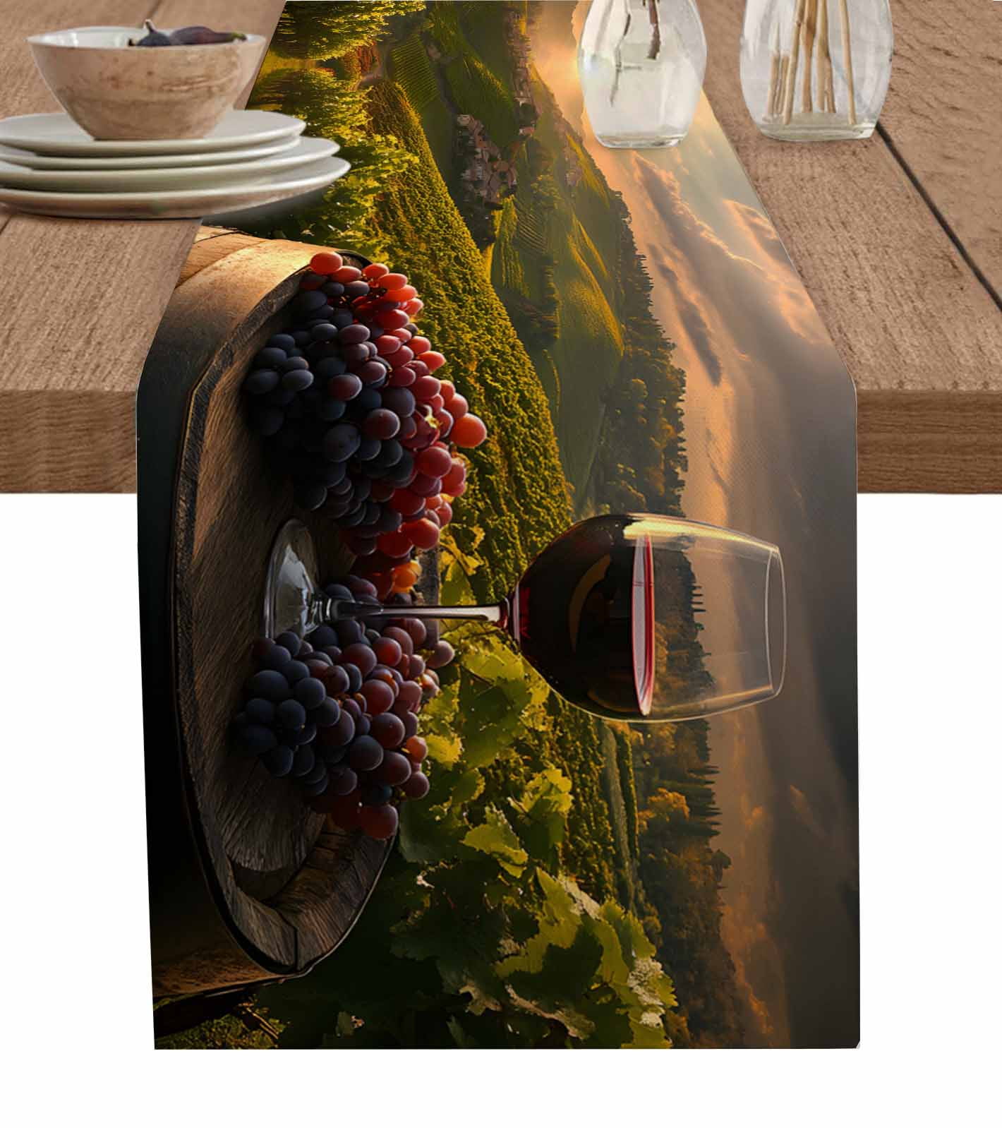 Country Table Runner Cotton Linen 36 Inch Holiday Dresser Scarves ...