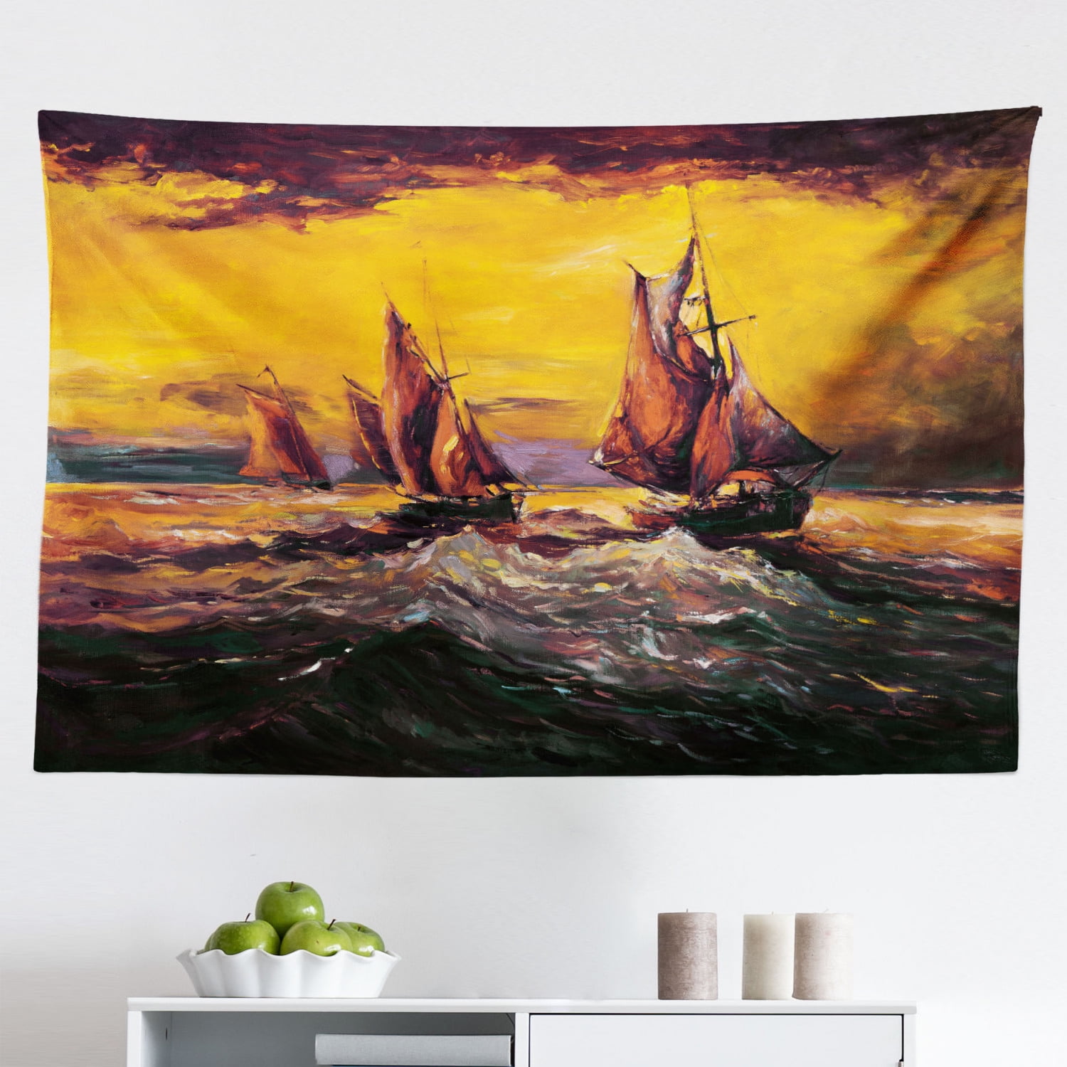 Country Tapestry, Image of Spring Landscape in Forest with Falling Leaf ...
