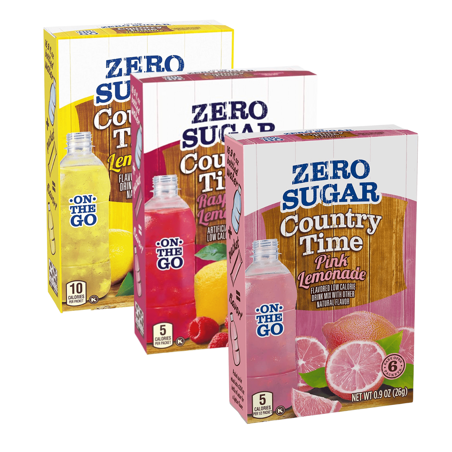 Country Time Zero Sugar On-The-Go Lemonade Varieties: Raspberry, Pink ...